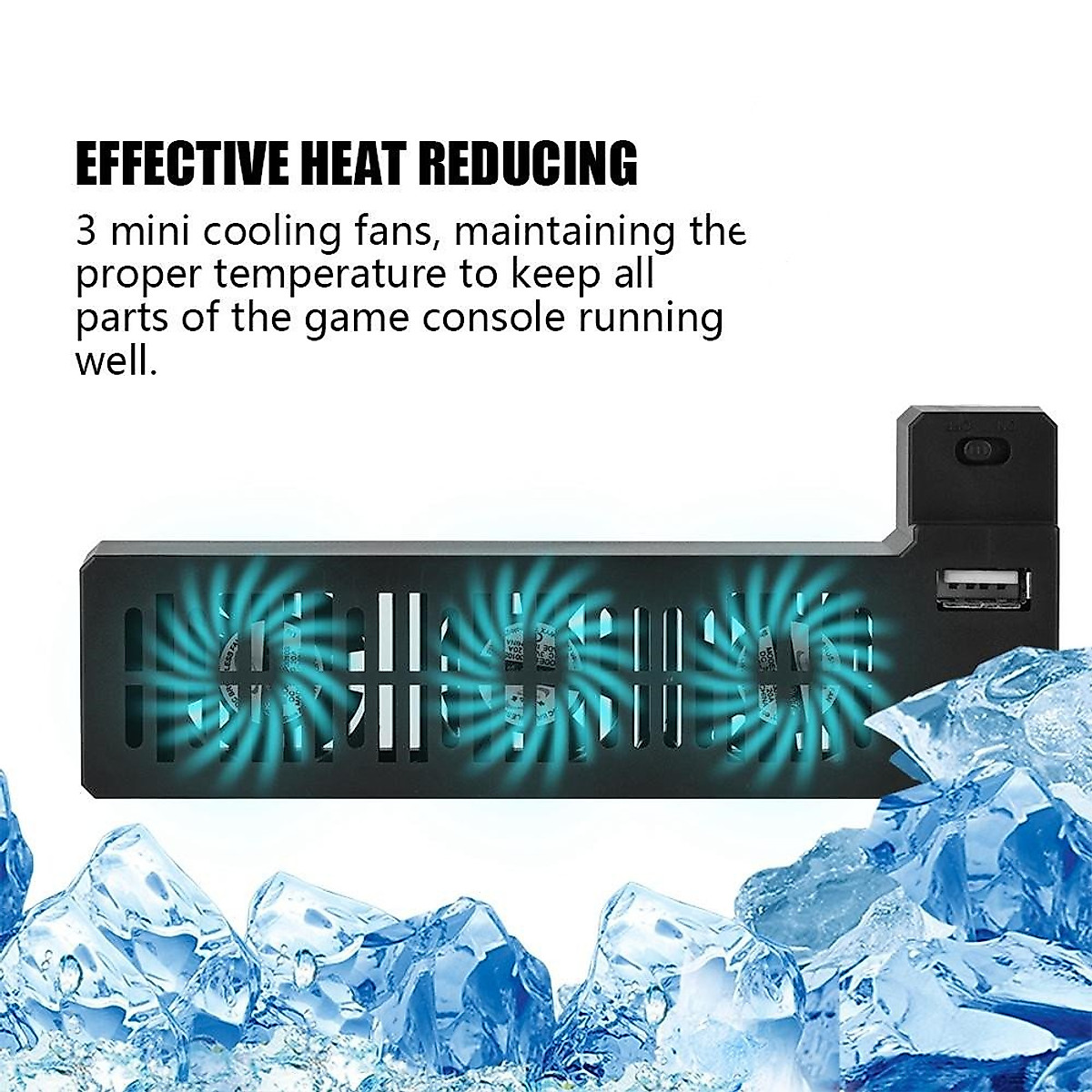 Xbox One Cooling Fan,External Intelligent Cooling Fan Efficient USB Heat Removal Fan for Xbox One X Game ConsoleXbox One Cooling Fan,External Intelligent Cooling Fan Efficient USB Heat Removal Fan