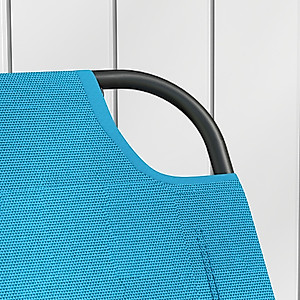 Outsunny Garden Rocking Chair, Outdoor Indoor Sling Fabric Rocker for Patio, Balcony, Porch, Light Blue