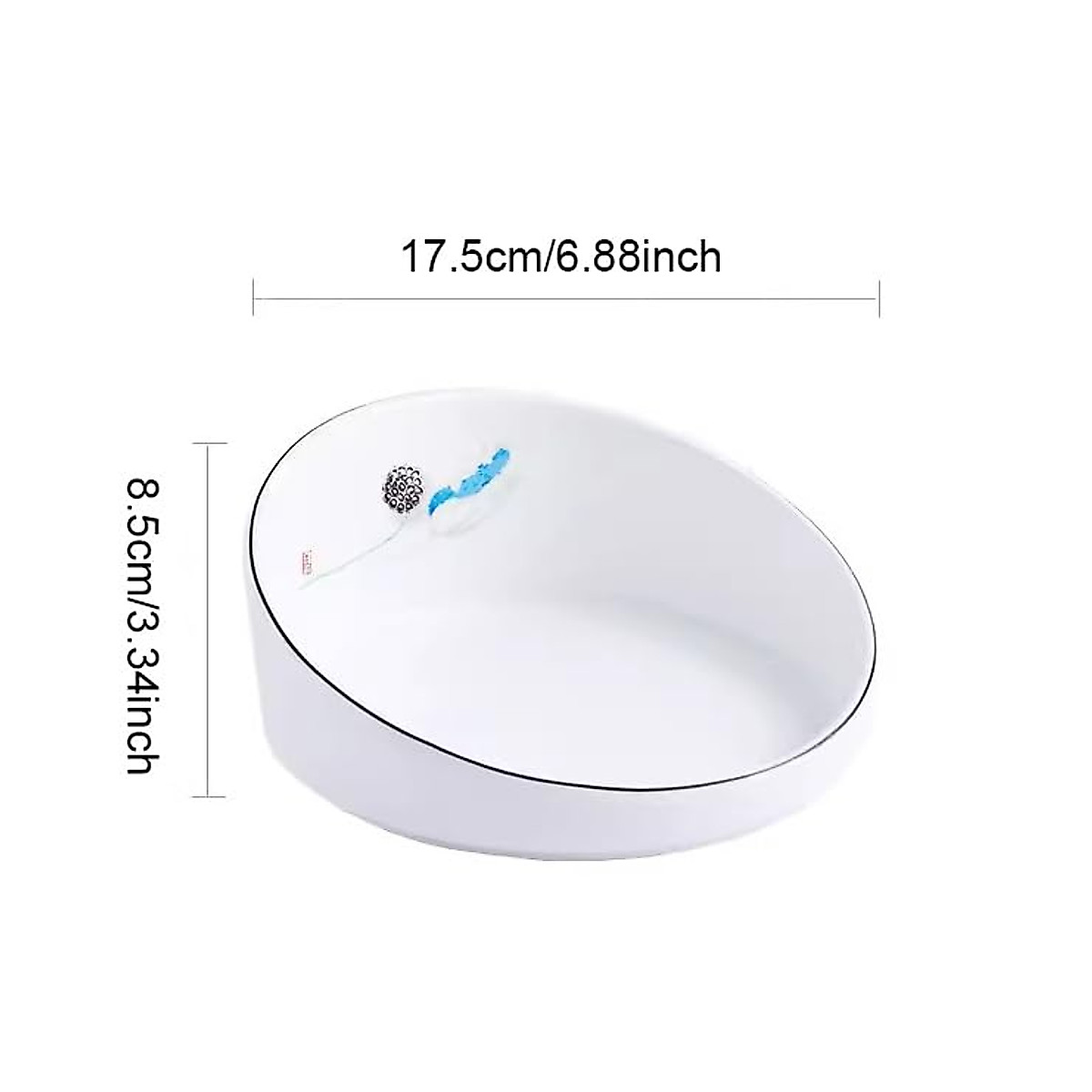 Salad Fruit Bowl Household Ceramic Cold Dish Plate Commercial Dish Plate Hotel Tableware, Salad Cold Dish Plate Ramen Bowl (Size : Small)