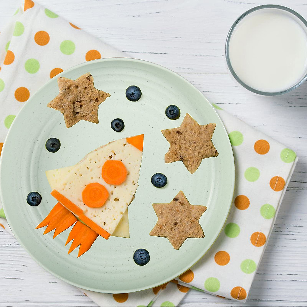 OAMCEG 6 Pack Reusable Plastic Plates 9 Inch Unbreakable Eco-Friendly Lightweight Wheat Straw Plates, Salad Plates, Camping Plates, Dishwasher & Microwave Safe, Green and Healthy Dishes