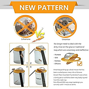 flip and Slide Mouse Trap- Reusable Live Rat Mouse Trap 5 Gallon Bucket Lid Rat Trap-Trap Door Style-Humane or Lethal-Indoor Outdoor(Without Barrel) (2pcs)