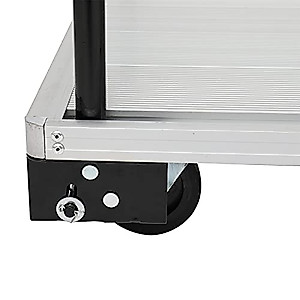 DMUNIZ Platform Trucks Flatbed Cart Folding Aluminum Platform Truck with Steel Foldable Handle Moving Platform Push Cart Rolling Flatbed Cart Hand Truck 770 Lbs Push Cart