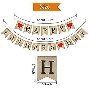 Father's Day Banner, Fntacetik Father's Day Decorations “Happy Father's Day” Burlap Banner Party Supplies Photo Booth Backdrop Fathers Day Bunting Banner Sign Decor