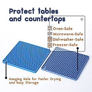 BTaT- Trivets for Hot Pots and Pans, 2 Pack, Trivets, Silicone Trivet, Hot Plate Holder, Trivets for Hot Dishes, Hot Pot Holder, Silicone Trivet Mat, Silicone Trivets, Trivet Set