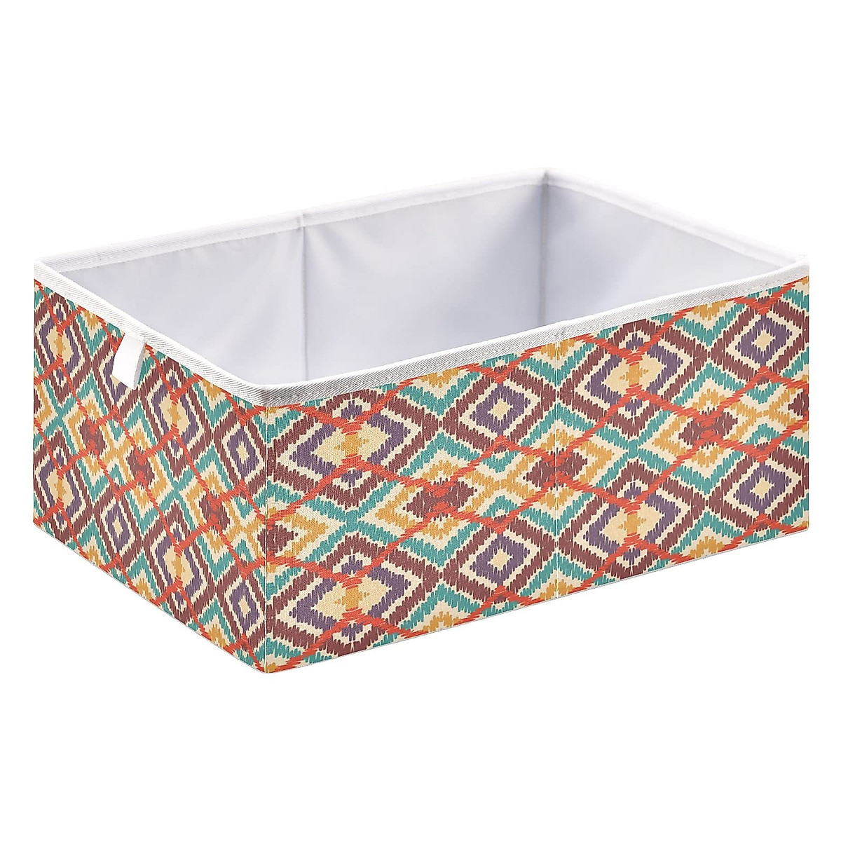 ALAZA Collapsible Storage Cubes Organizer,Indian Zig Zag Chevron Storage Containers Closet Shelf Organizer with Handles for Home Office