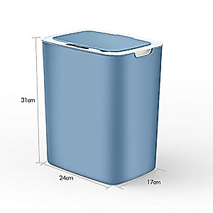WPYYI Intelligent Induction Trash Can with Lid Fully Automatic Electric Creative Touch Free Large Capacity Waste Bin Garbage Container ( Color : Black )