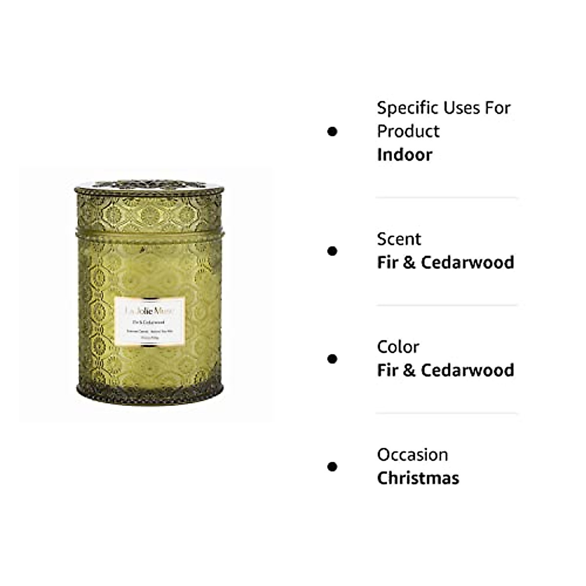 LA JOLIE MUSE Fir & Cedarwood Scented Candle, 19.4 Oz Large Winter Holiday Gift Candle, Wood Wicked Candle for Home Scented, Long Burning Glass Jar Candle