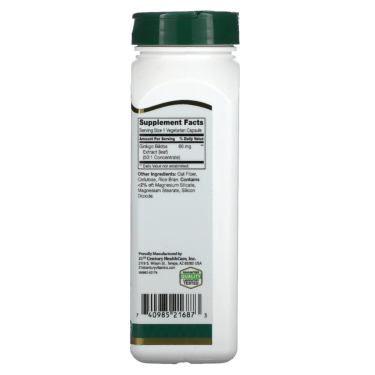 21st Century Ginkgo Biloba Extract Veg-Capsules, 200-Count (21687)