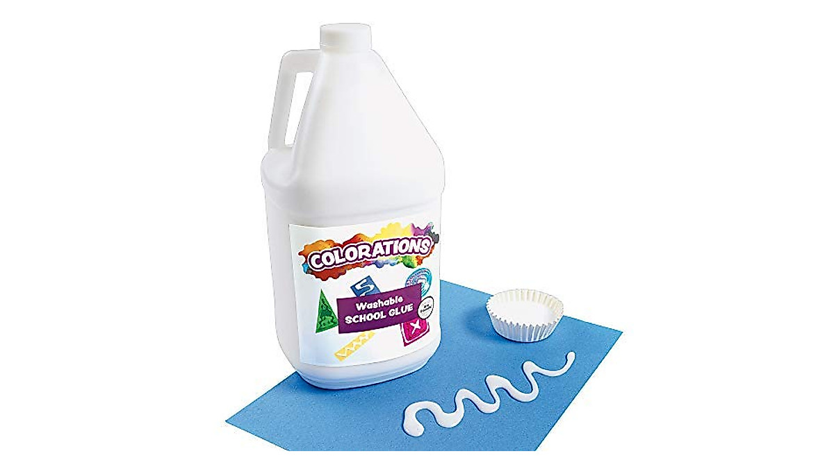 Colorations Washable White Glue 1 Gallon - Safe, Clear-Drying Adhesive