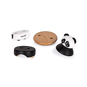 Janod Wood Panda Stacker & Roly-Poly Rocker – Ages 12+ Months - J08188