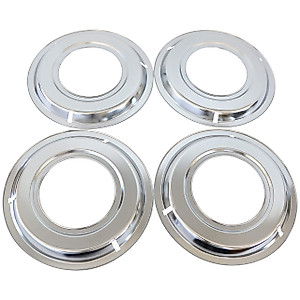 KITCHEN BASICS 101 Made in the USA 5303131115, 540T014P01 and RGP 300 Replacement Round Range Gas Stove Drip Pans for Frigidaire and Tappan, 4 Pack