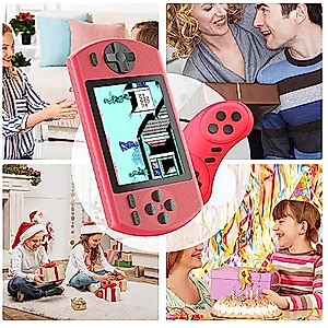 Retro Handheld Game Console, Melusen Video Game Console with 500 Classical FC Games 3.5-Inch Color Screen 800mAh Rechargeable Battery Gameboy Support for Connecting TV and Two Players (500 Games-Red)