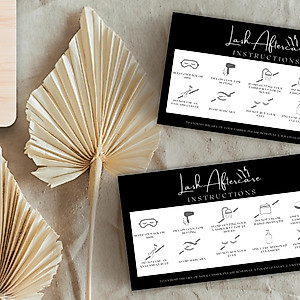 Lash Aftercare Card - 50 Aftercare Lash Extensions Card | Eyelash Extension Aftercare Client Cards 3.5" x 2" | Lash Care Lash Extension Aftercare Instruction Card