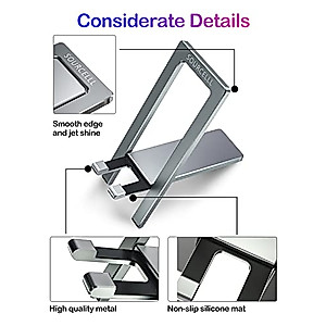 Cell Phone Stand for Desk,Adjustable Phone Stand Holder,Foldable Desk Phone Mount Stand Holder Compatible with All Mobile Phones,Portable iPhone Stand/Dock/Cradle,Versatile Phone Stand(Flat-Small)