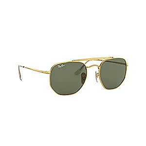 Ray-Ban RB3648 The Marshal Square Sunglasses, Gold/G-15 Green, 51 mm + 1