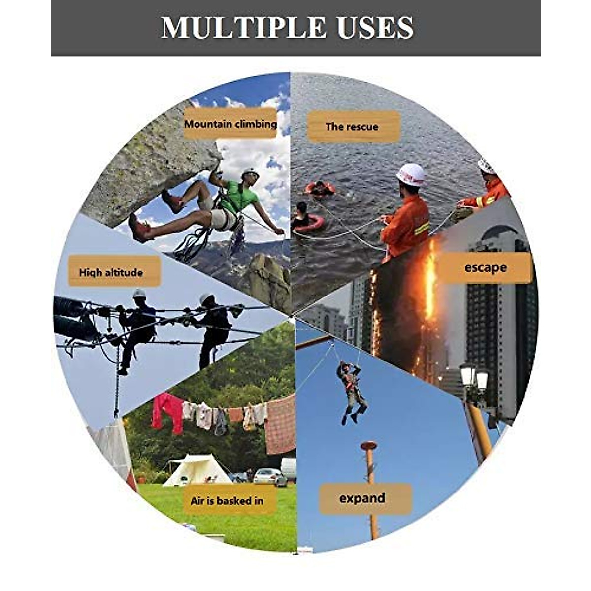 Newraturner Clothesline Clothes Drying Rope Portable Travel Clothesline Adjustable for Indoor Outdoor Laundry Clothesline, Perfect Windproof Clothes Line, Hanger for Camping Travel & Home Use（32-ft）