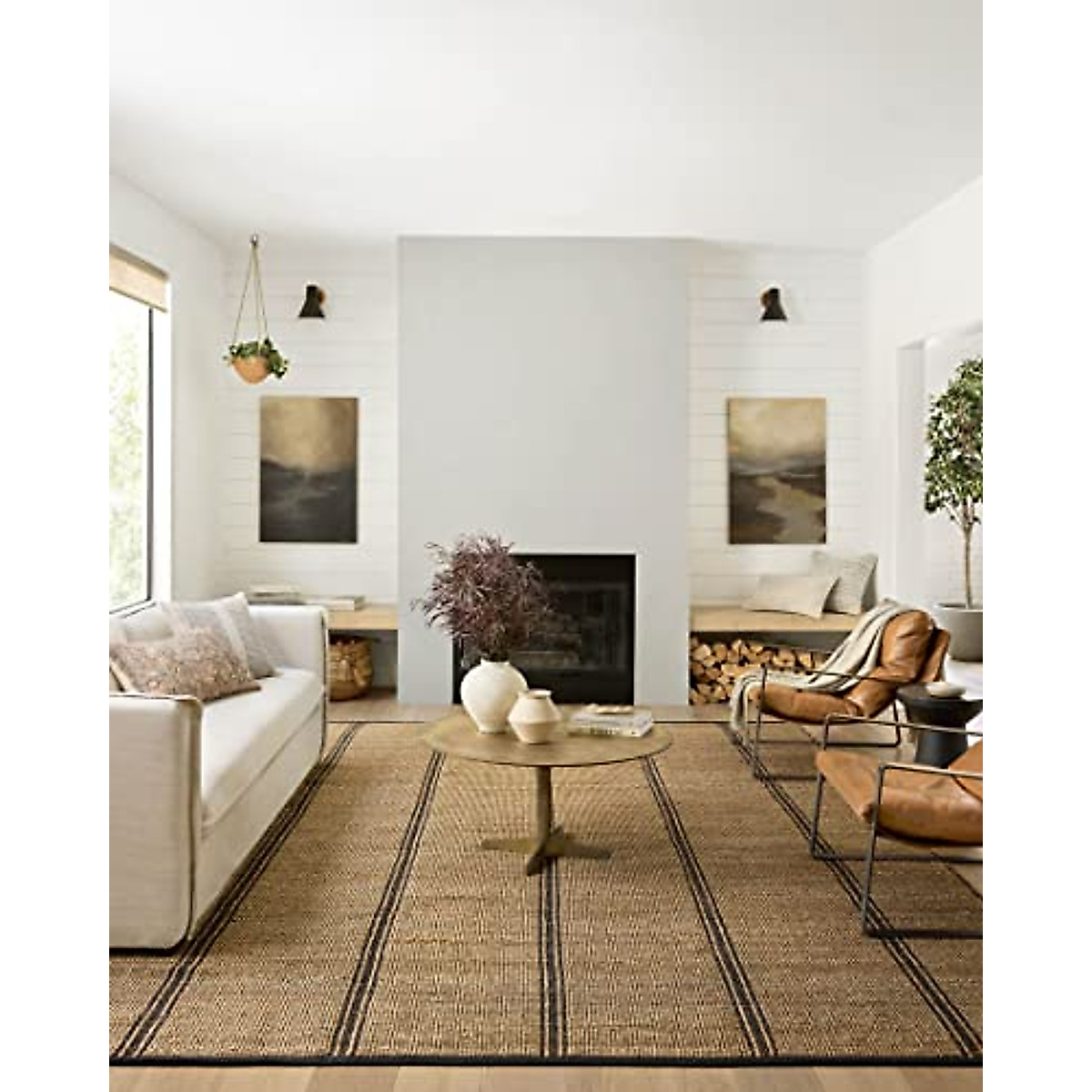 Loloi Angela Rose Colton Collection CON-01 Natural/Black 7'-6'' x 9'-6'', .38" Pile Height, Area Rug