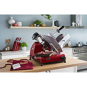 Berkel Red Line 250 Electric Food Slicer, Red, 10 inch Blade, Adjustable Thickness, Kitchen Appliance for Home Use