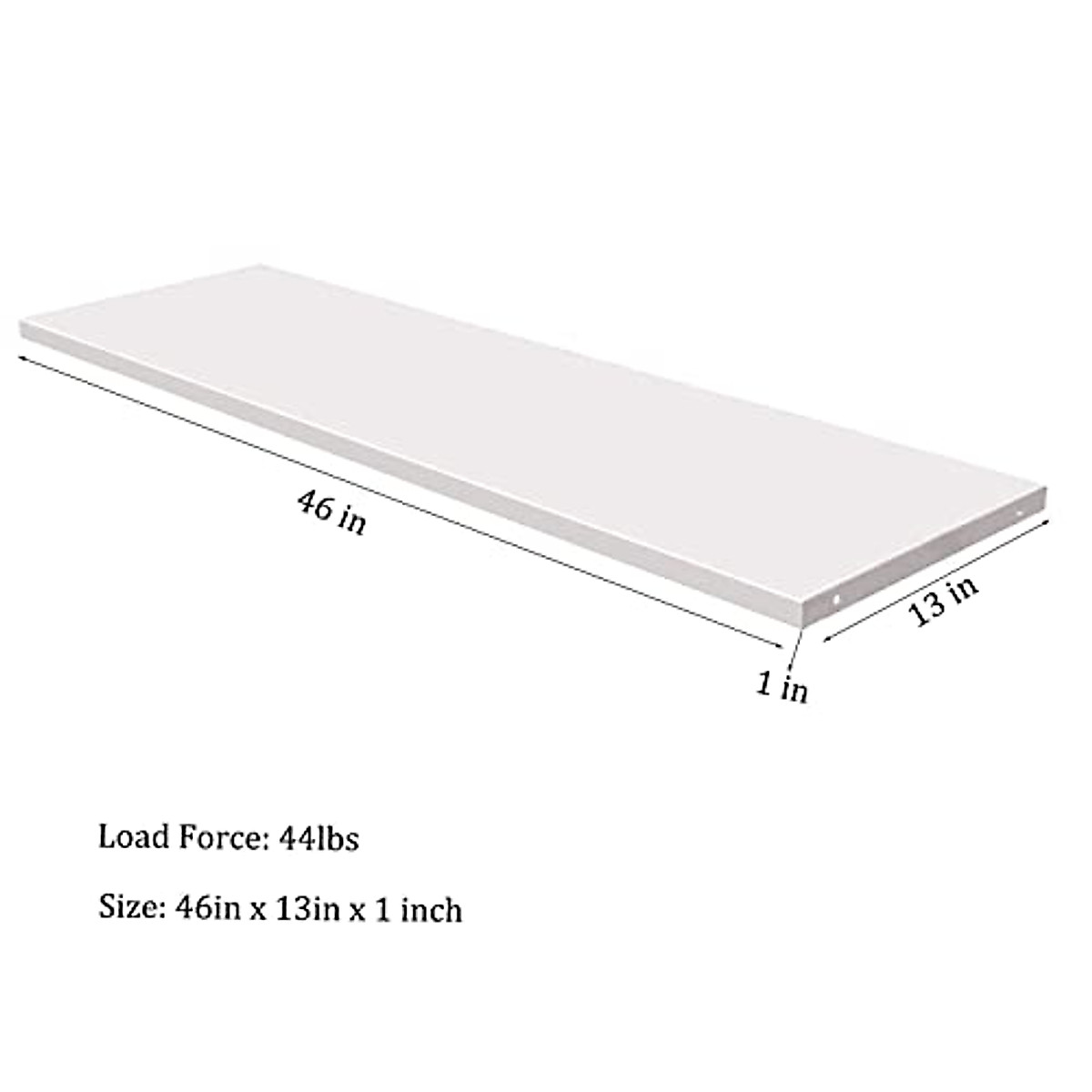 ADDOK DIYOKAI Metal Laminate Shelving for Storage Shed, 1 Piece Storage Shed Shelf to Hold 44 lbs, 46 in *13 in *1 in, Black