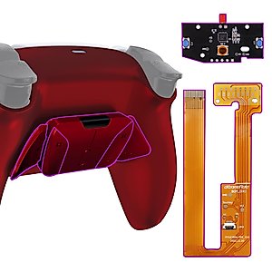 eXtremeRate Scarlet Red Programable RISE4 Remap Kit for PS5 Controller BDM-030 040, Upgrade Board & Redesigned Back Shell & 4 Back Buttons for PS5 Controller - Controller NOT Included