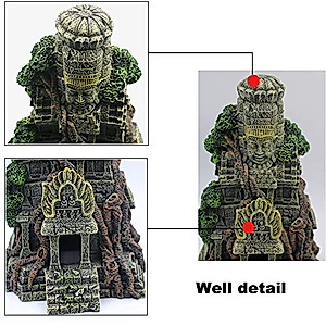 Sunyiny Aquarium Decorations Fish Tank Decorations Ancient Rock Face House Exotic Aquarium Ornament Aquarium Decor for 20 30 Gallon Fish Tank