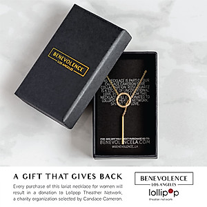 Benevolence LA 14k Gold Lariat Necklace for Women | Gold Bar Necklace | Candace Cameron Designed Y Necklace for Women | Long Chain Necklace | Drop Necklace | Accessories for Women | Gifts for Her