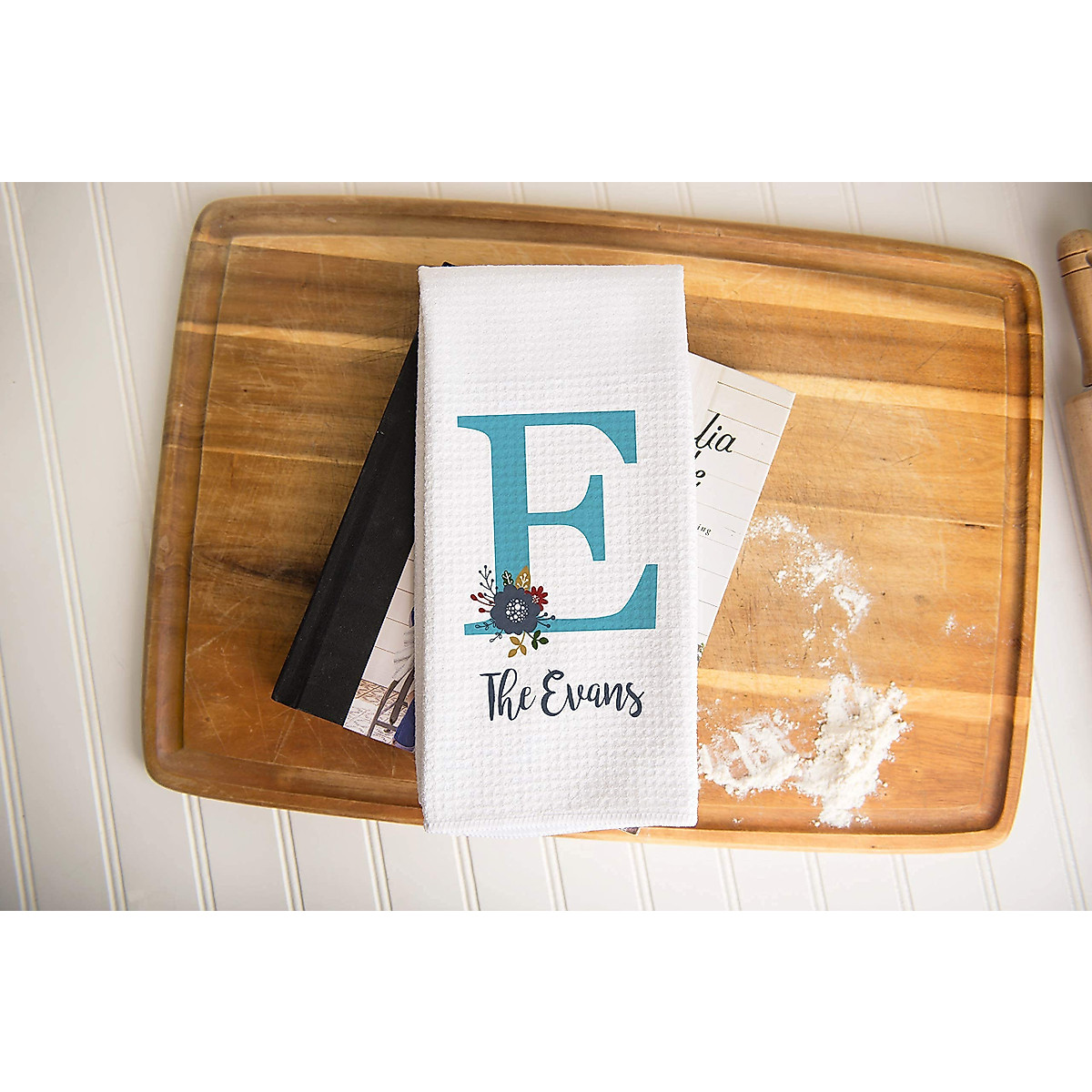 CANARY ROAD Custom Waffle Weave Dish Towel | Personalized Kitchen Towel | Housewarming Gift | Wedding Gift | Personalized Dish Towel | Housewarming Gift | Monogram Towel