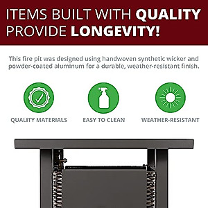 Lokingrise Fire Pit Table, 28 inch 50,000 BTU Outdoor Square Gas Fire Pit Table for Patio, Garden, Backyard（Grey） (28 Inch, Grey)