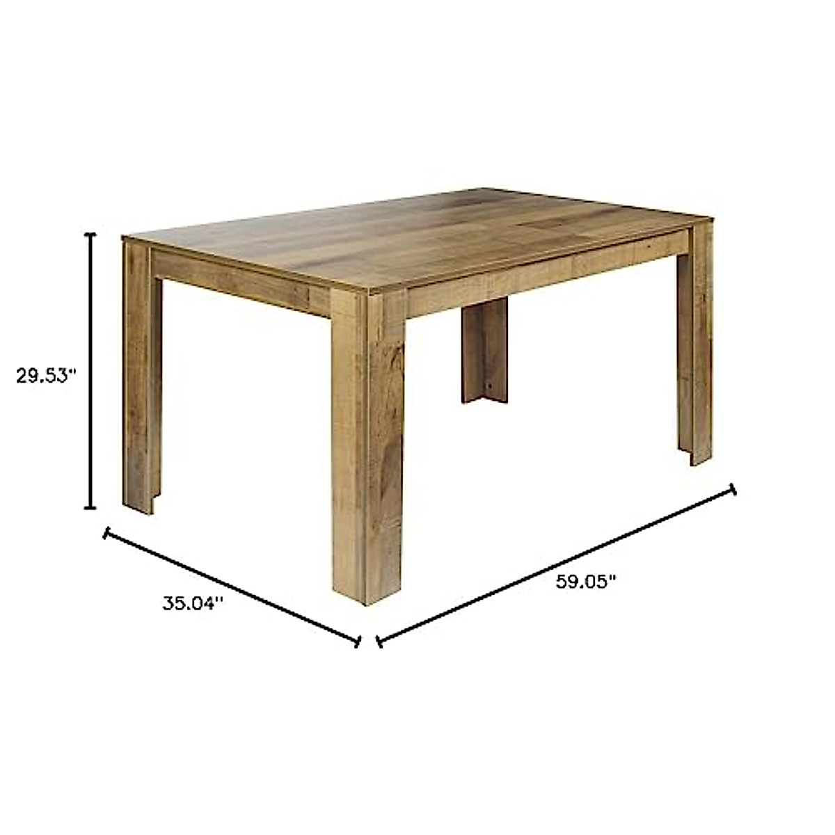 GIA Furniture Home Series Rectangular 59' x 35" Dining Table, Mixed Oak Finish