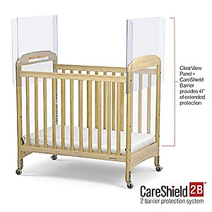 Foundations CareShield 2-Sided Crib Divider for SafetyCraft and Serenity Fixed-Side Cribs, Clear Plexiglass Protective Barrier System, Includes 2 End Panels