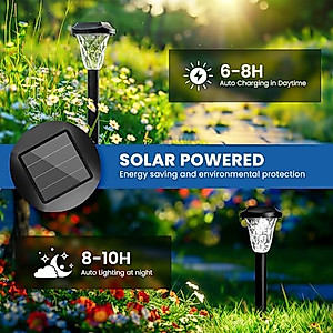 GIGALUMI Solar Outdoor Lights,Solar Lights Outdoor Waterproof 16 Pack,Cool White Solar Pathway Lights for Outside,Outdoor Lights Solar Powered Garden Decoration for Pathway,Patio,Lawn,Yard