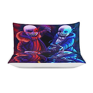 TKBIIuds Blue & Red Sa-ns Bed Sheet Duvet Cover Set Print Pattern Soft 3-Piece Bedding Set with 2 Pillow Shams 86"x70"