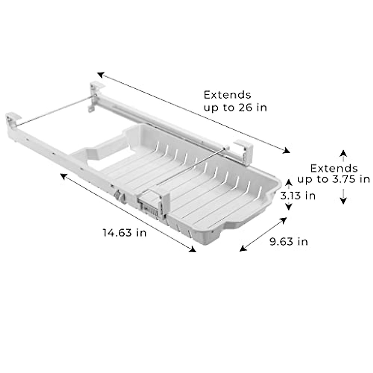 Smart Design Hanging Zip Bag Pull Out Refrigerator Drawer - BPA Free Plastic - Holds 11 Bags + Containers - Fridge, Freezer, Pantry Food Storage - Adjustable Extendable Organizer Kitchen - Clear