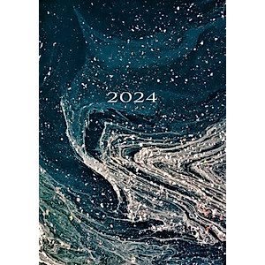 2024: Weekly Planner With Hourly Schedule | Vertical Layout Time Slots 5 AM – 11 PM | Week-To-View A4 Dated Agenda | Appointment Scheduling Calendar ... 1 Week On 2 Pages Organizer Book | Fluid Art