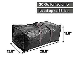 Klickpick Home Heavy Duty Reusable Extra Large Storage Bags , Laundry Bag Shopping Moving Totes Bags Underbed Storage Bins Zipper -Backpack Handles,Compatible with IKEA FRAKTA CART (Pack of 10)