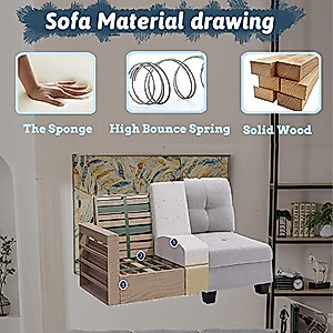 Convertible Sectional Sofa with Storage Ottoman 6 Seater L-Shaped Modular Modern Velvet Corner Couch for Living Room Apartment Office (Light Grey