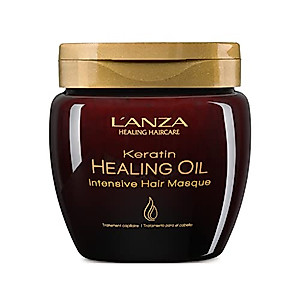 L'ANZA Keratin Healing Oil Intensive Hair Masque for Damaged Hair – Nourishes, Repairs, and Boosts Hair Shine and Strength for a Silky Look, Paraben-free, Gluten-free (7.1 Fl Oz)