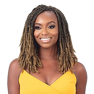 Shake N GO FreeTress Crochet Braids 3X Pre-Fluffed Poppin Twist 16 Inch (1-pack, 1B)