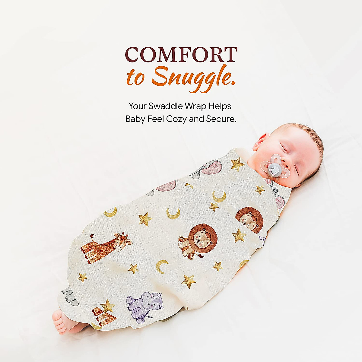 San Francisco Baby Animal Swaddle Blankets, 3-Pack – Soft, Bamboo Rayon and Cotton Baby Blankets for Boys and Girls Promote Sound Sleep – 47x47 in. Receiving Blanket/Multipurpose Baby Essentials