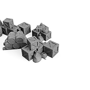 Port Ships Cargo Piles DND Terrain 28mm for Dungeons and Dragons, D&D, Pathfinder, Warhammer 40k, RPG, Miniatures, Age of Sigmar, Tabletop, D and D, Dungeons and Dragons Gifts