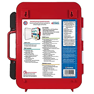 First Aid Kit Hard Red Case 326 Pieces Exceeds OSHA and ANSI Guidelines 100 People - Office, Home, Car, School, Emergency, Survival, Camping, Hunting and Sports