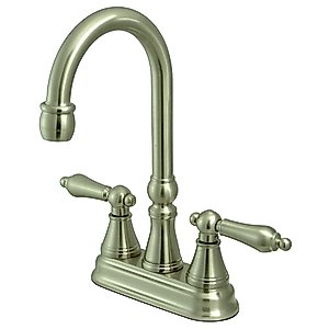 Kingston Brass KS2498AL 4" Center Set Bar Faucet without Pop-Up, 5", Brushed Nickel