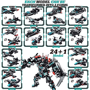 LUKAT Robot Building Toys for Boys Age 6 7 8 9 10 11 Year Old, 577 PCS STEM Toy Kit, 25-in-1 Building Bricks Educational Construction Set Engineering Toys, Activities Learning Gift for Kids