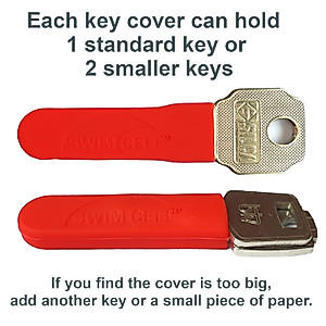 SwimCell Key Blade Cover - Silicone Sheath Key Protector For Car Bike or House Key. Anti Scratch Sleeve. Cut to fit. 1-2 keys