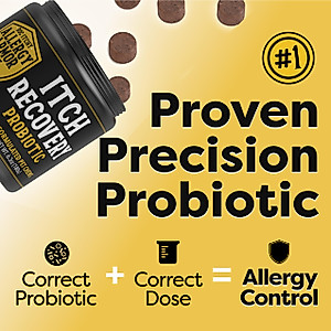 Doc Itchy: Allergy Armor Itch Recovery Probiotic | Dog Chews | Clinical-Strength, Medically Researched | Restore Gut & Skin Health | Effective for Allergy & Itch | Food Allergy Safe | Vegan | 90 Count