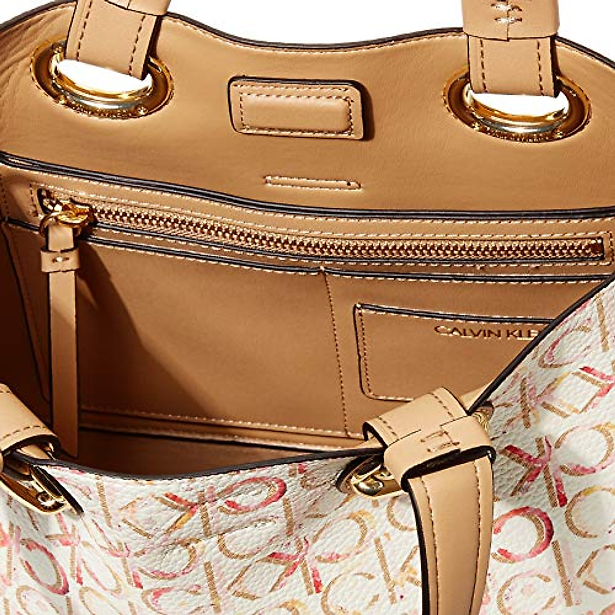 Calvin Klein Lucia Novelty Shopper, Cherub White Multi Painted Linear