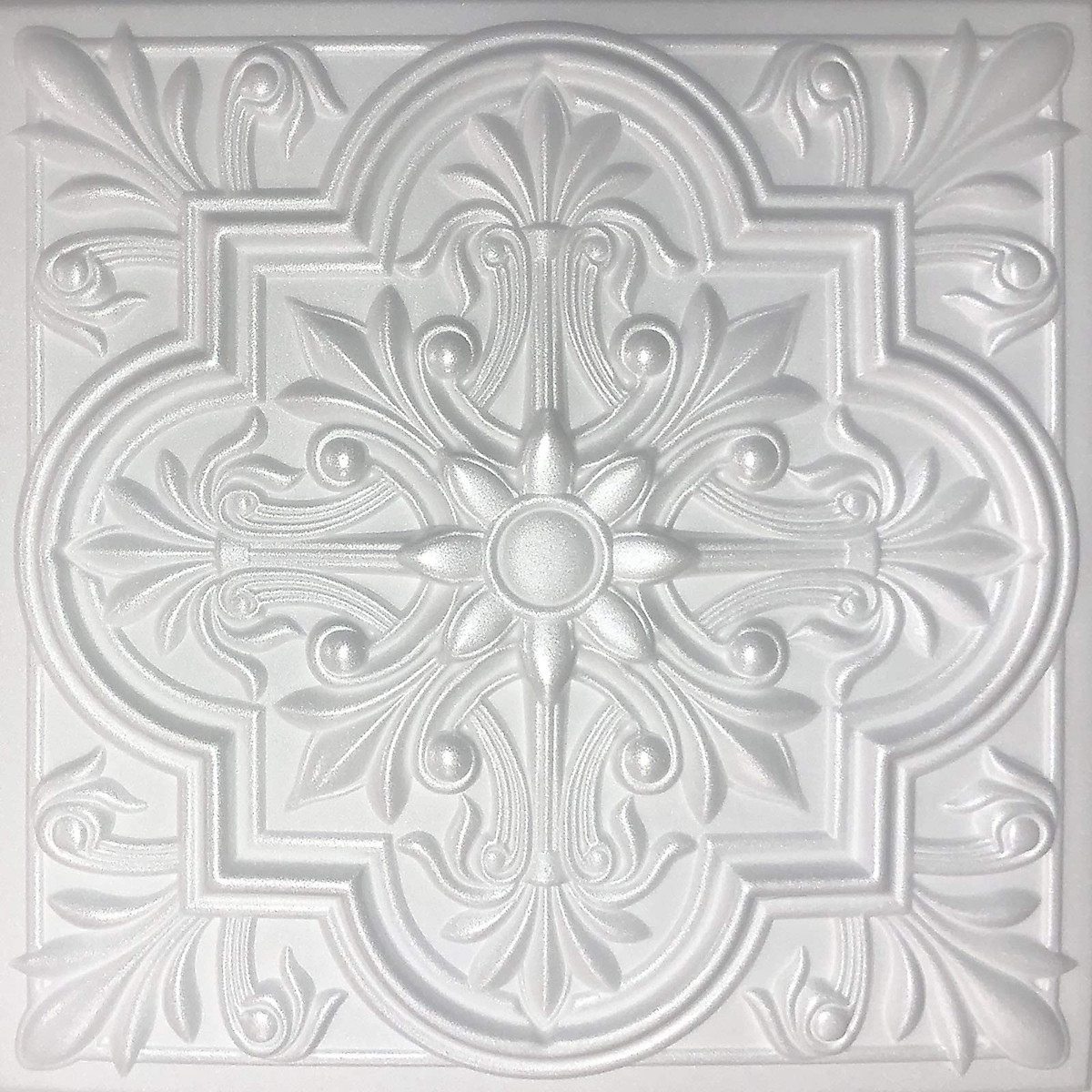 White Styrofoam Decorative Ceiling Tile Regal (Case of 40 Tiles)