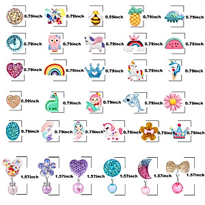 DEVIENG Clip On Earrings, 32 Pairs Hypoallergenic Clips Earrings Sets Suitable for Ages 4-12 Little Girls, Cute Small Clips On Earrings Jewelry Gifts Set