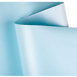RUSPEPA Light Sky Blue Gift Wrapping Paper - 81.5 Sq Ft-Solid Color Pearly-Shiny Silk Paper Perfect for Wedding, Birthday, Christmas, Baby Shower, Bridal Shower, Easter -30Inch X 32.8Feet
