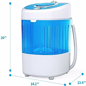 Portable Mini Washer, Timed with Spin Dryer, Wash Capacity 7.7 lbs, Small Semi-Auto Compact Washer, Durable Design Washer Energy Efficient, Spin Controller
